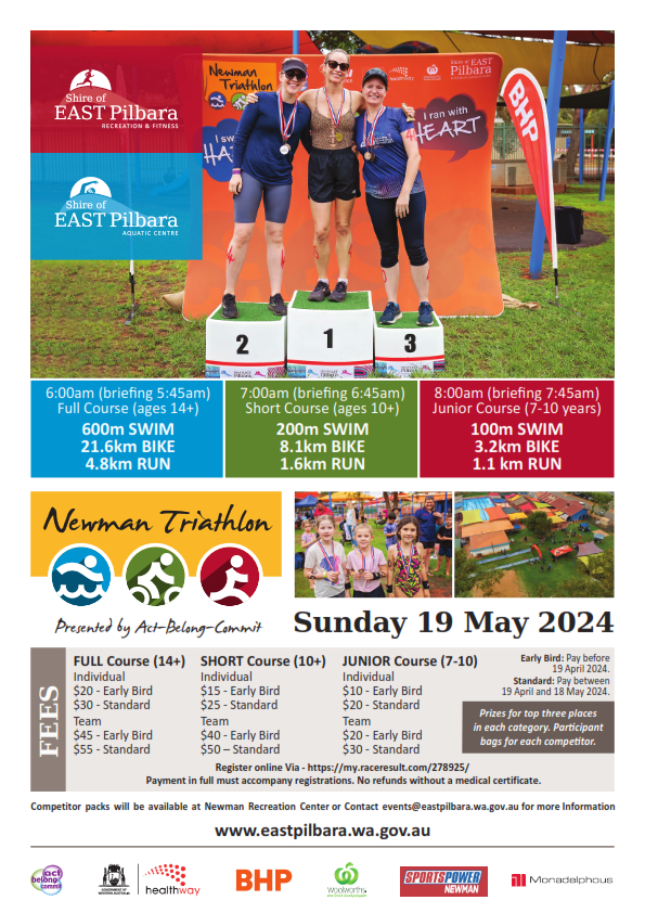 19 May 2024 Newman Triathlon » Shire of East Pilbara